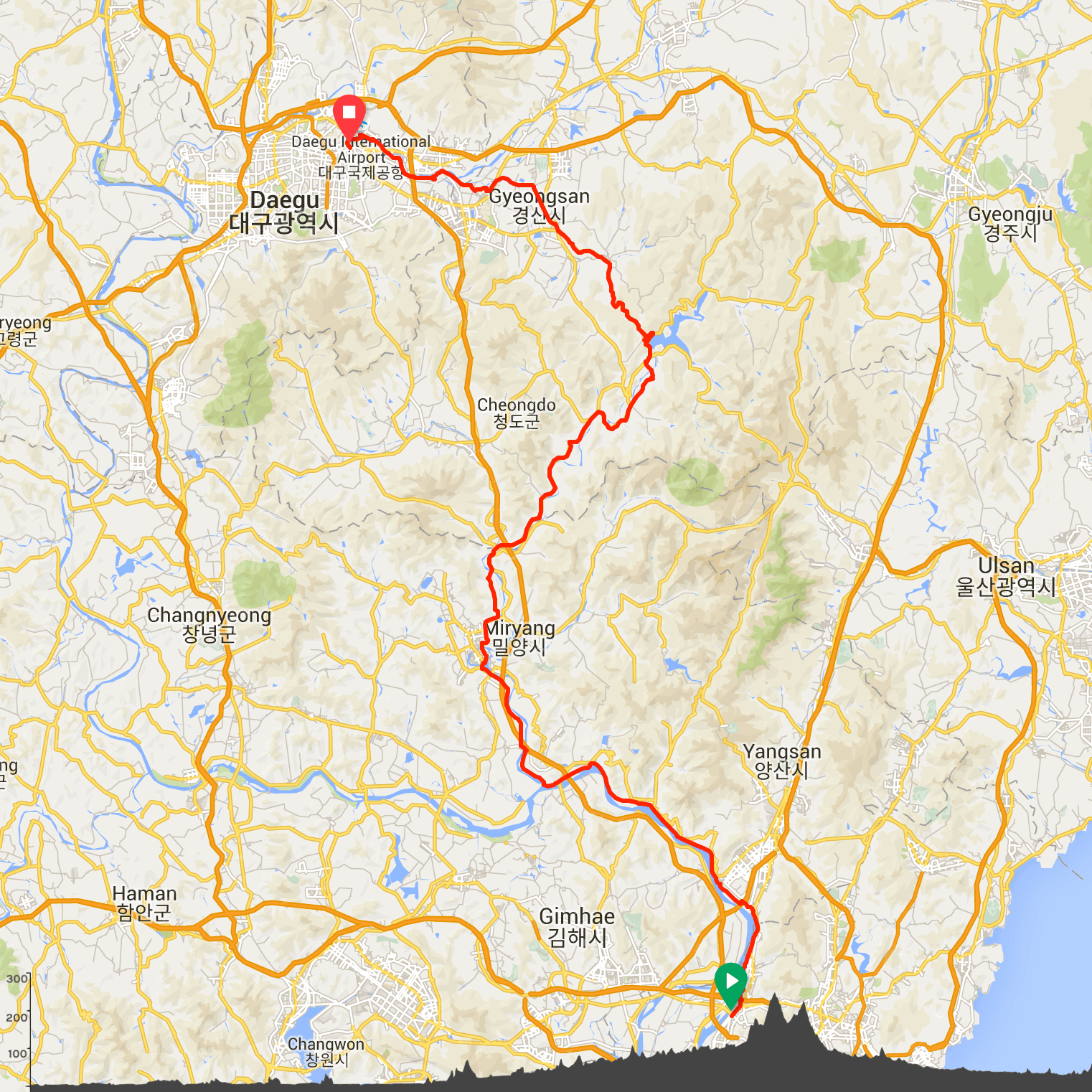 Busan – Daegu – Routes Busan 루트 부산