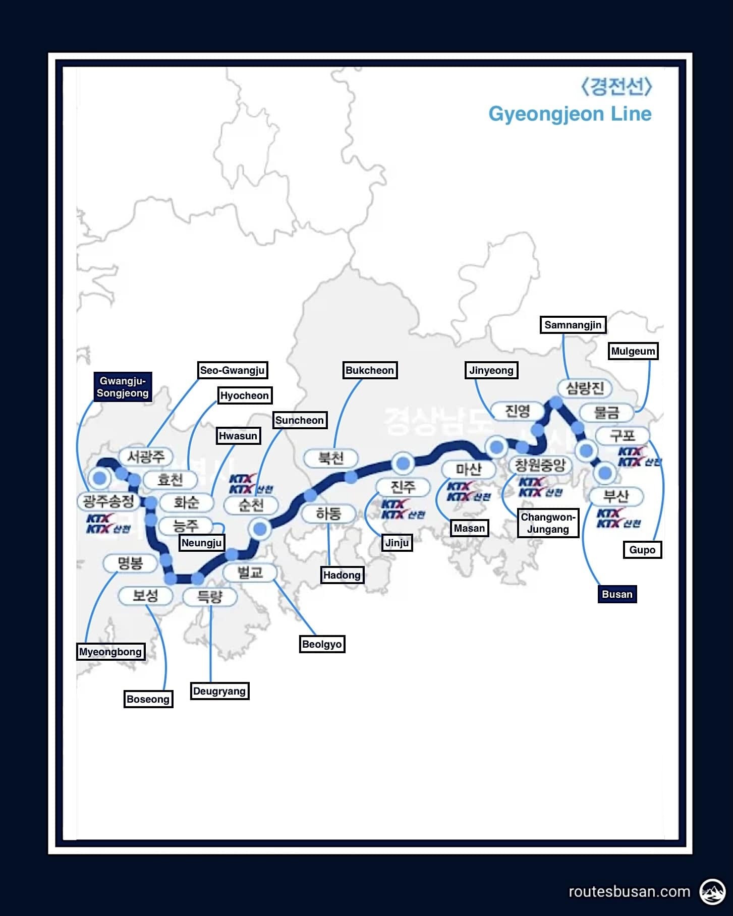 The Busan-Gwangju S-Train – Routes Busan 루트 부산